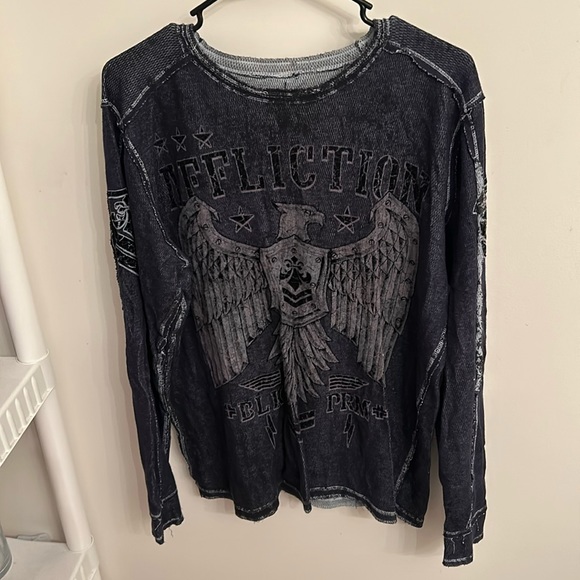 Affliction | Shirts | Affliction Black Eagle Design Long Sleeve Tee Sz ...